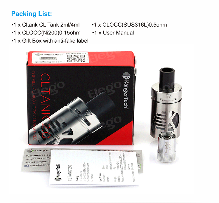 Kangertech CLTANK Atomizer - 2ml
